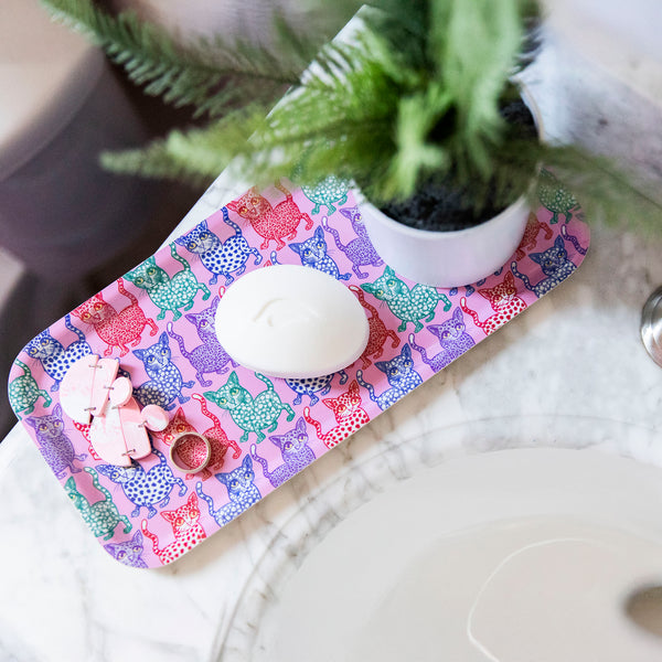 Pink Cat Attack Small Tray - Calamityware®